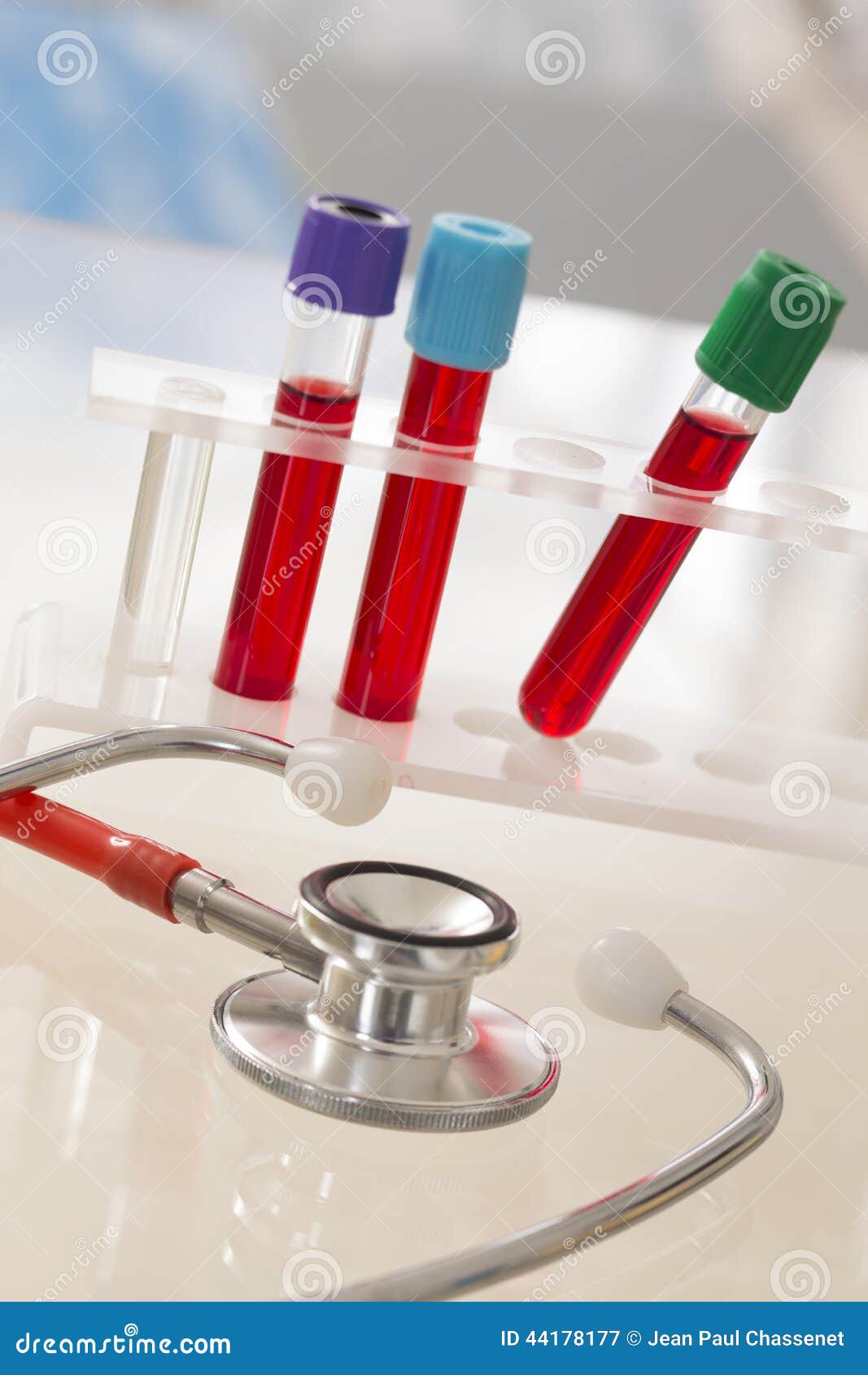 Image Symbol of Stethoscope and Test Tube of Blood Sample Stock Image ...