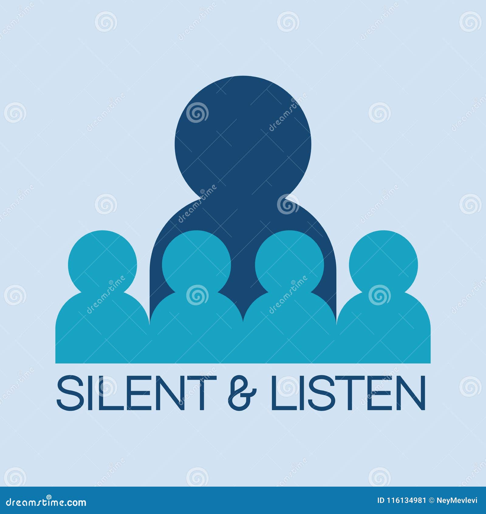 Silent and listen stock vector. Illustration of respectful - 116134981