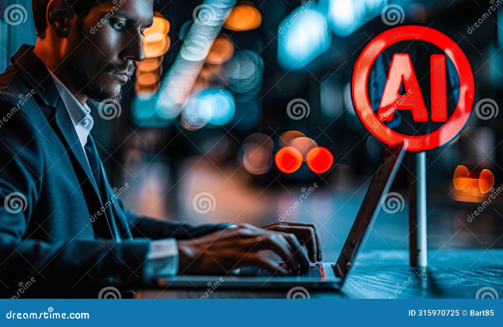 An Image Symbolizing the Restriction or Prohibition of Artificial ...