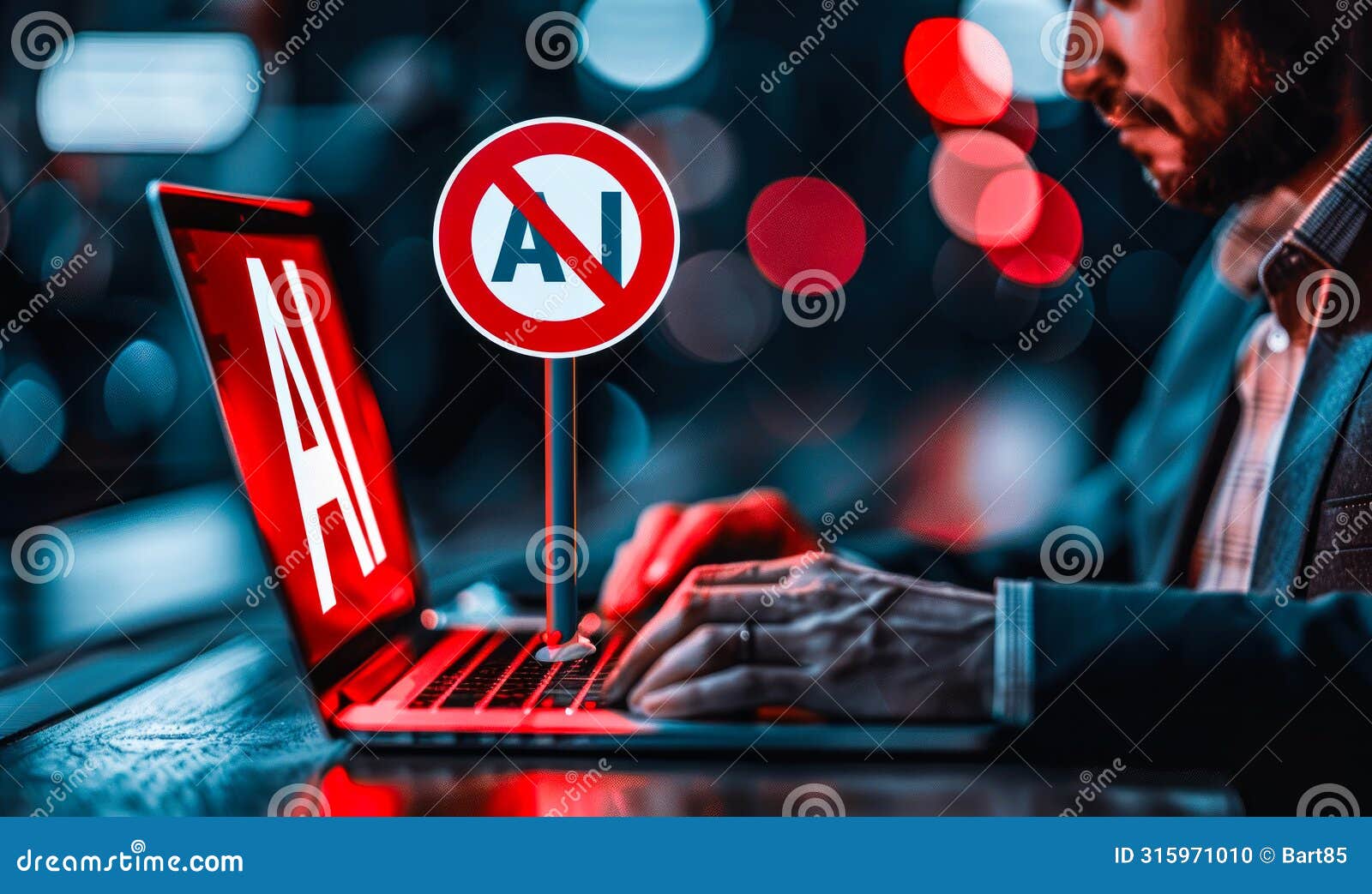 An Image Symbolizing the Restriction or Prohibition of Artificial ...