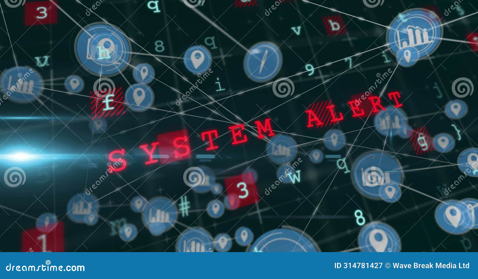 Image of System Hacked, Malware, Alert Text, Letters, Numbers with ...