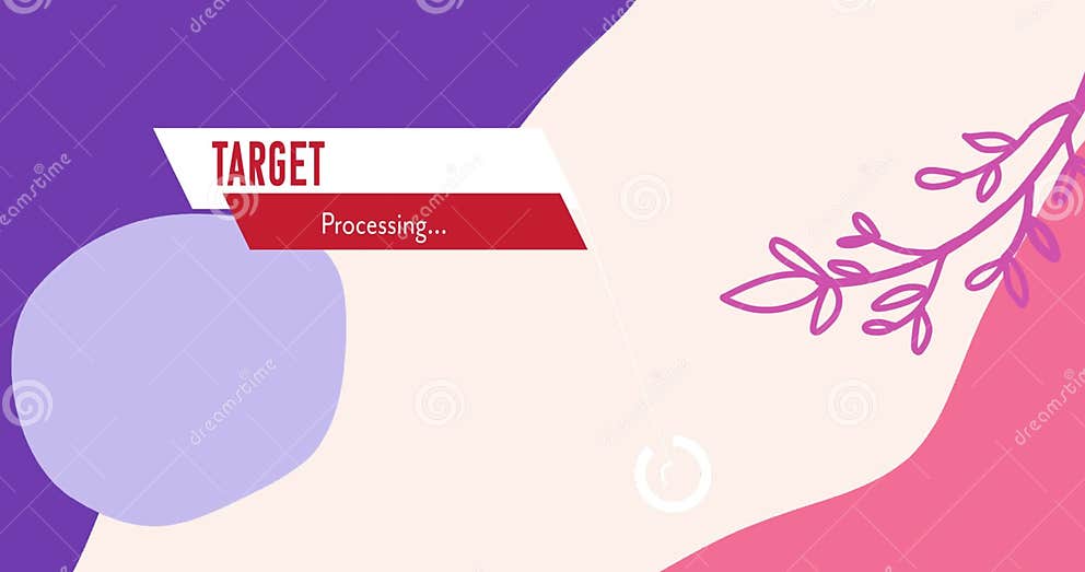 Image of Target Processing Text Over Shapes on Beige Background Stock ...
