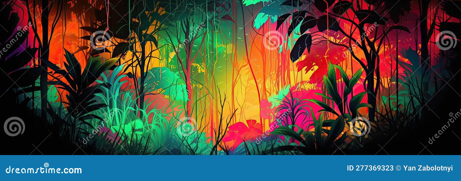 An Image of a Technicolor, Abstract Jungle Background. Generative AI ...