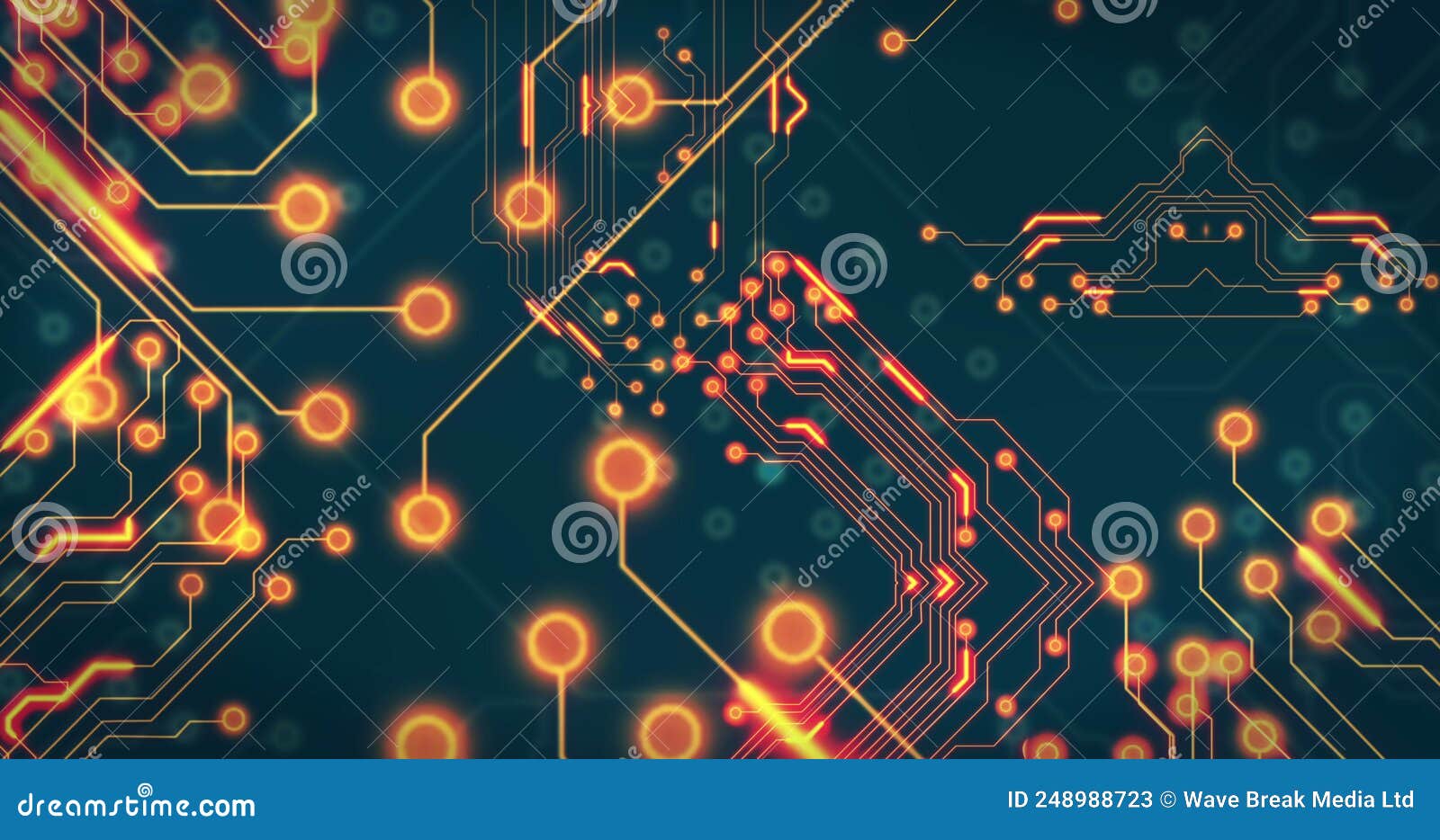 Image of Technology Circuit Over Black Background Stock Illustration ...