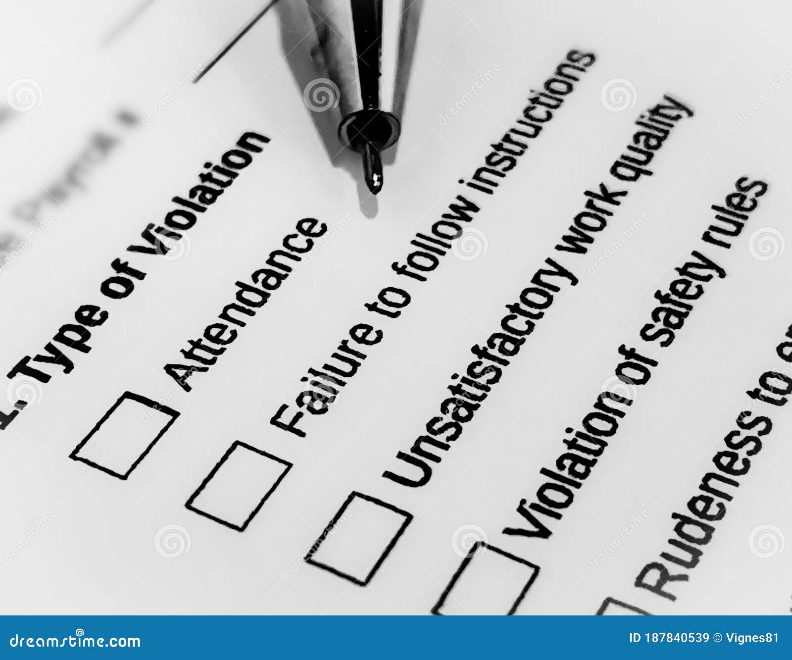 Type of violation stock image. Image of problems, caution - 187840539