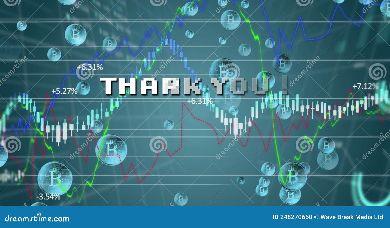 Image of Thank You in Digital Abstract Space with Diverse Data and ...