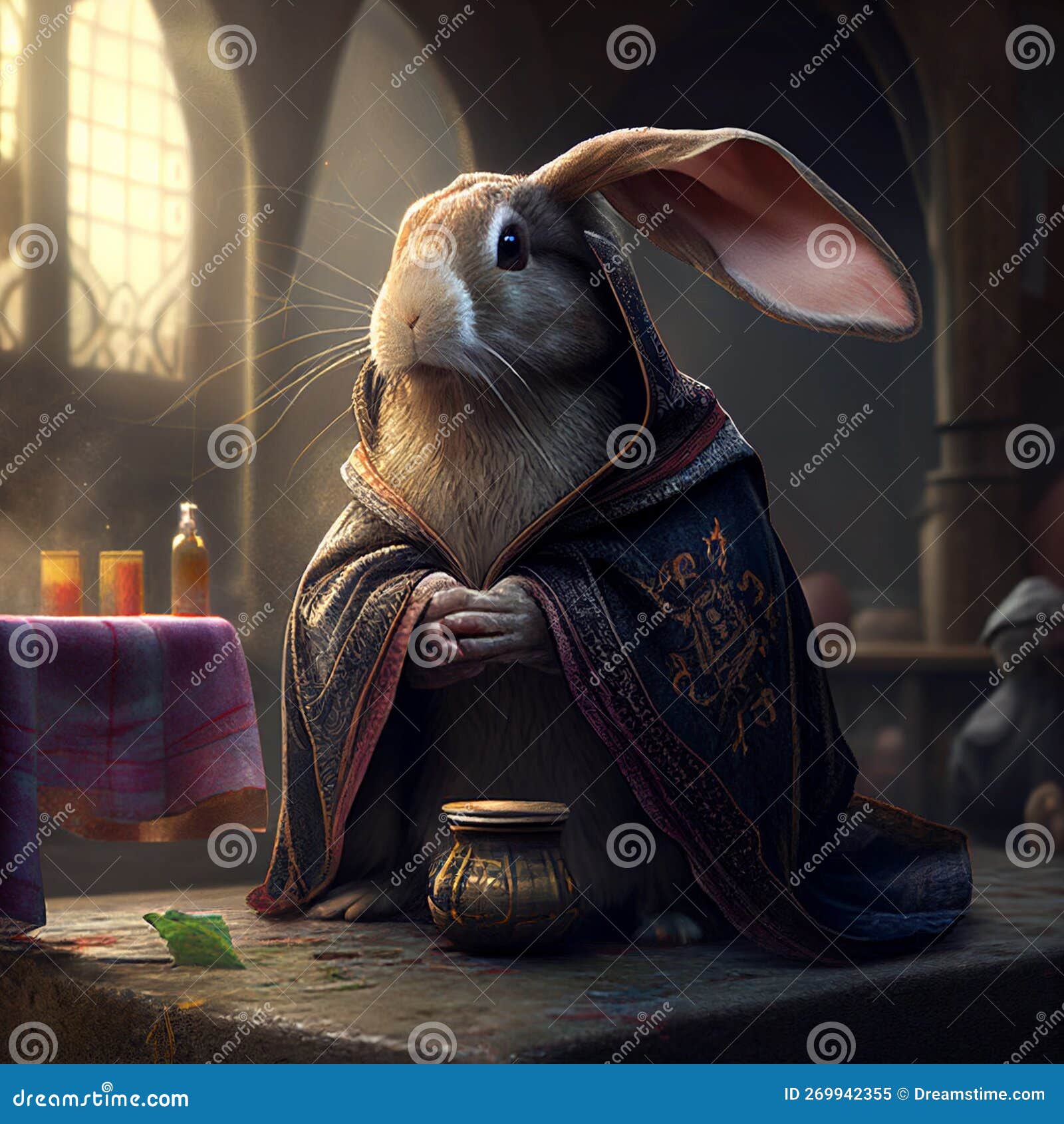 Image on the Theme of the World of Magic. Rabbit in the Role of a ...