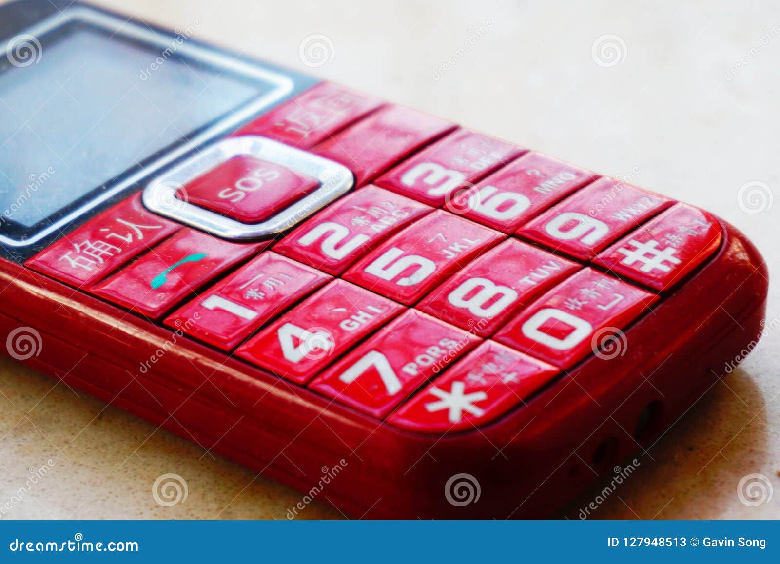 A Red Mobile Phone with Keyboard Stock Image - Image of ornamentation ...