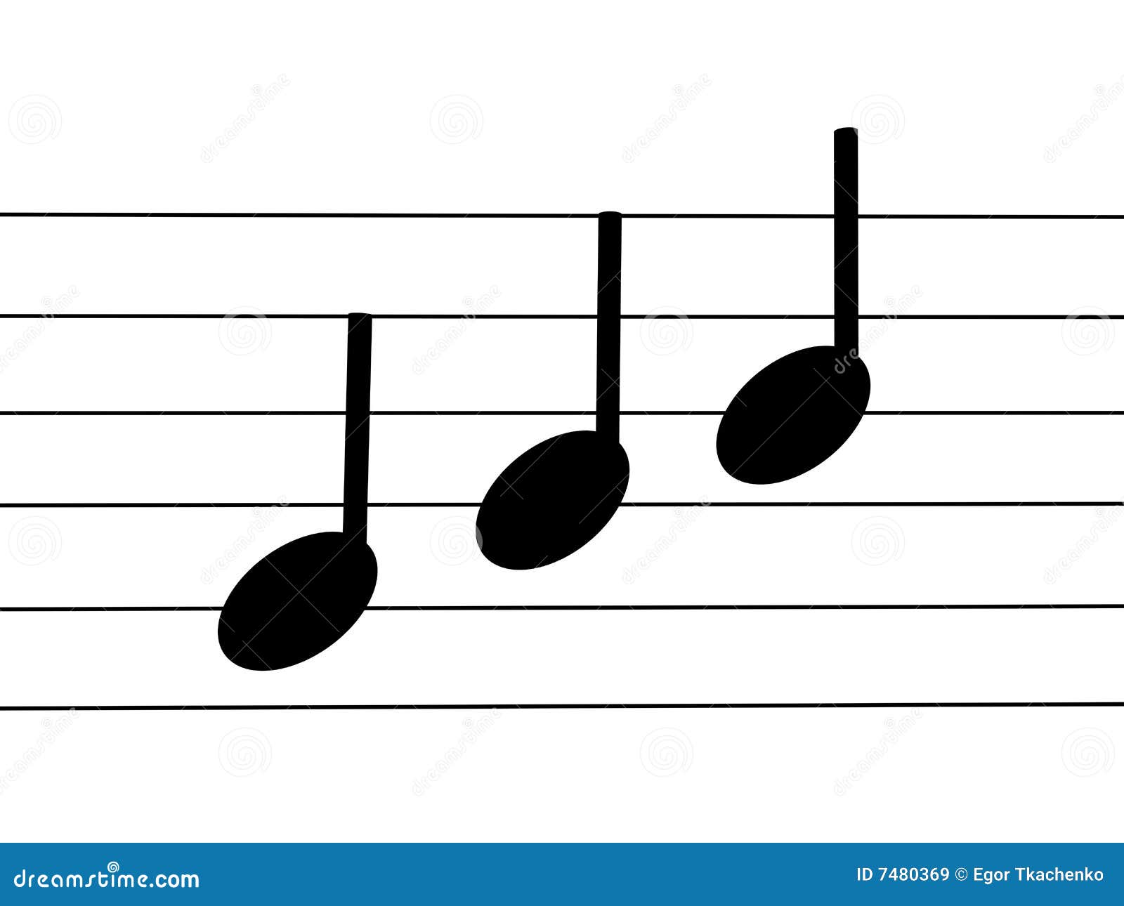 The Image of Three Black Notes. Stock Illustration - Illustration of ...