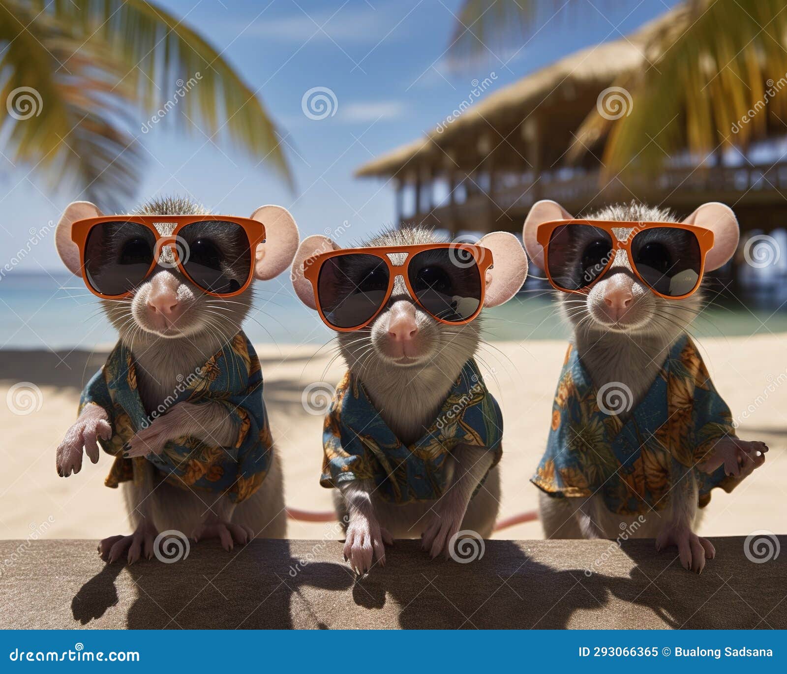 An Image of Three Blind Mice and Three Blind Rats. Stock Illustration ...