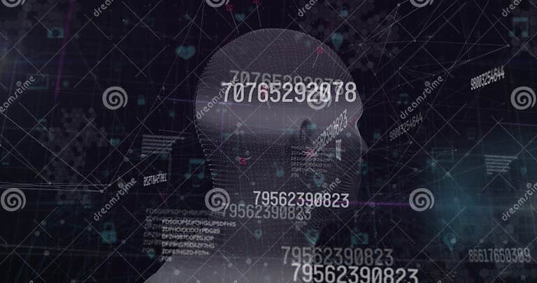 Image of Three Dimensional Human Model Rotating with Numbers and ...