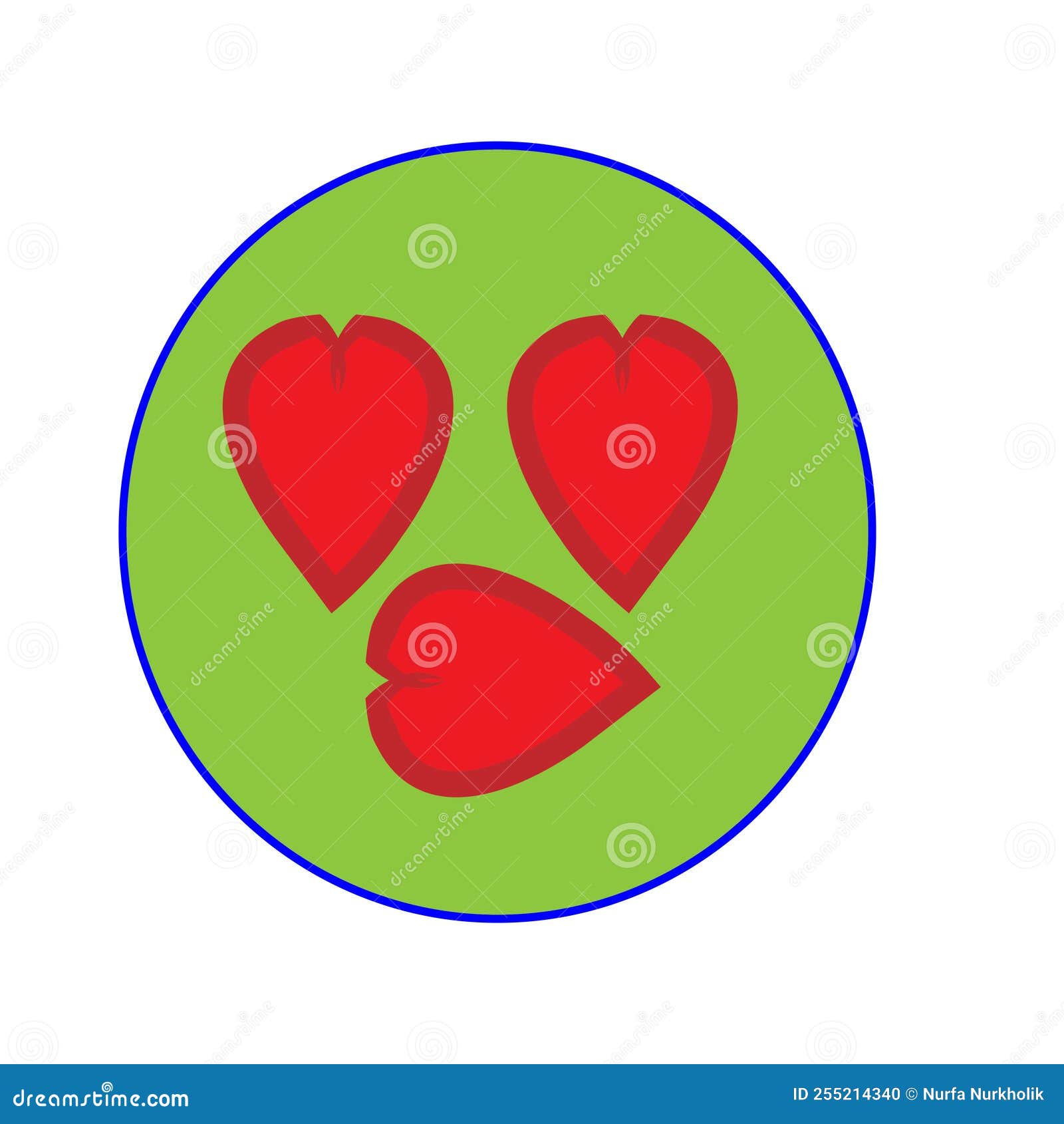 Image of Three Love Icon Background Color Vector Design Illustration ...