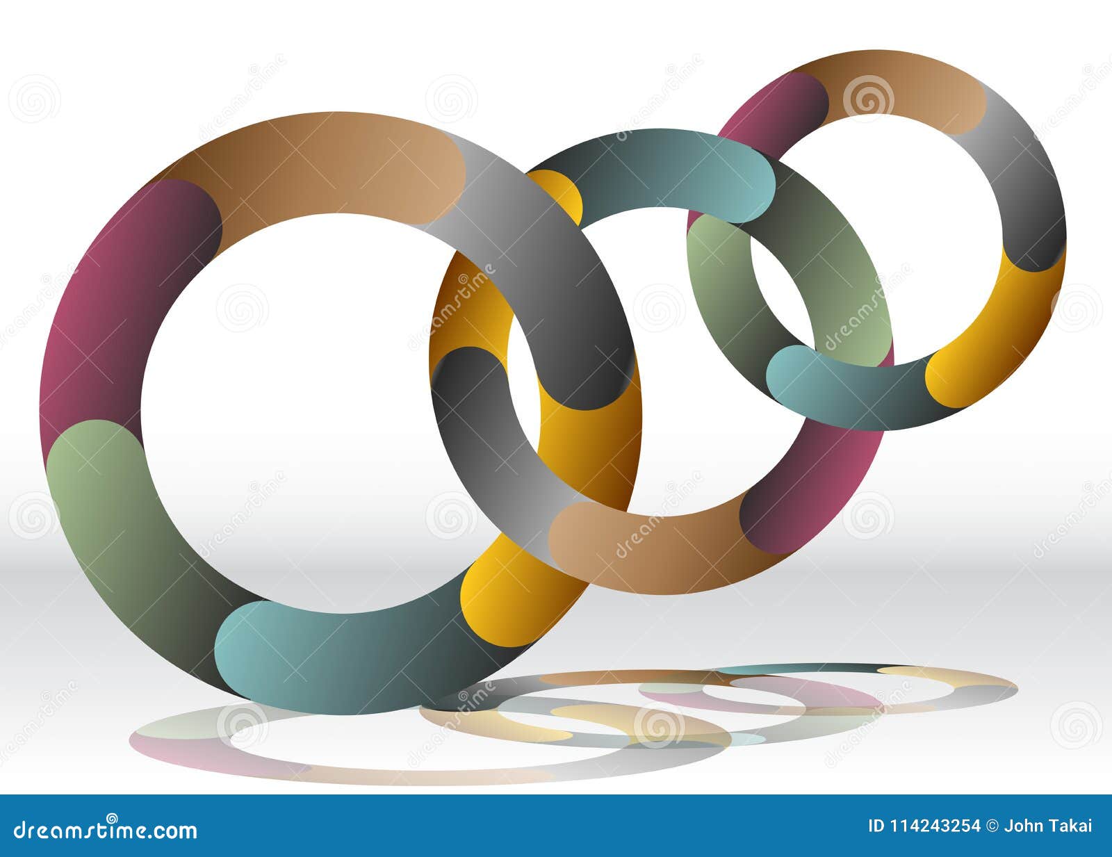 Three Overlapping Recycling Wheel Chart Stock Vector - Illustration of ...