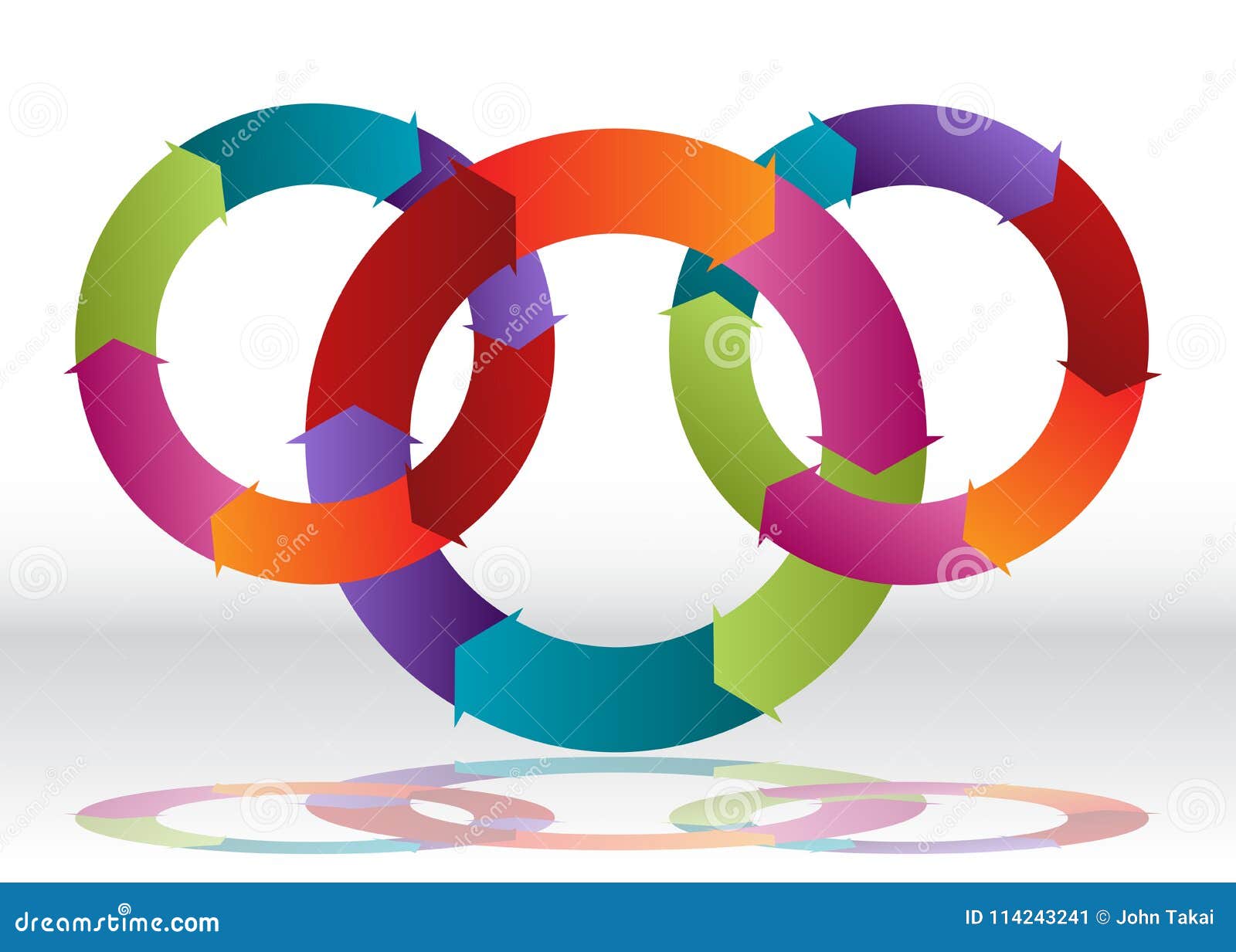 Three Overlapping Circles Infographic. Template For Diagram, Graph ...