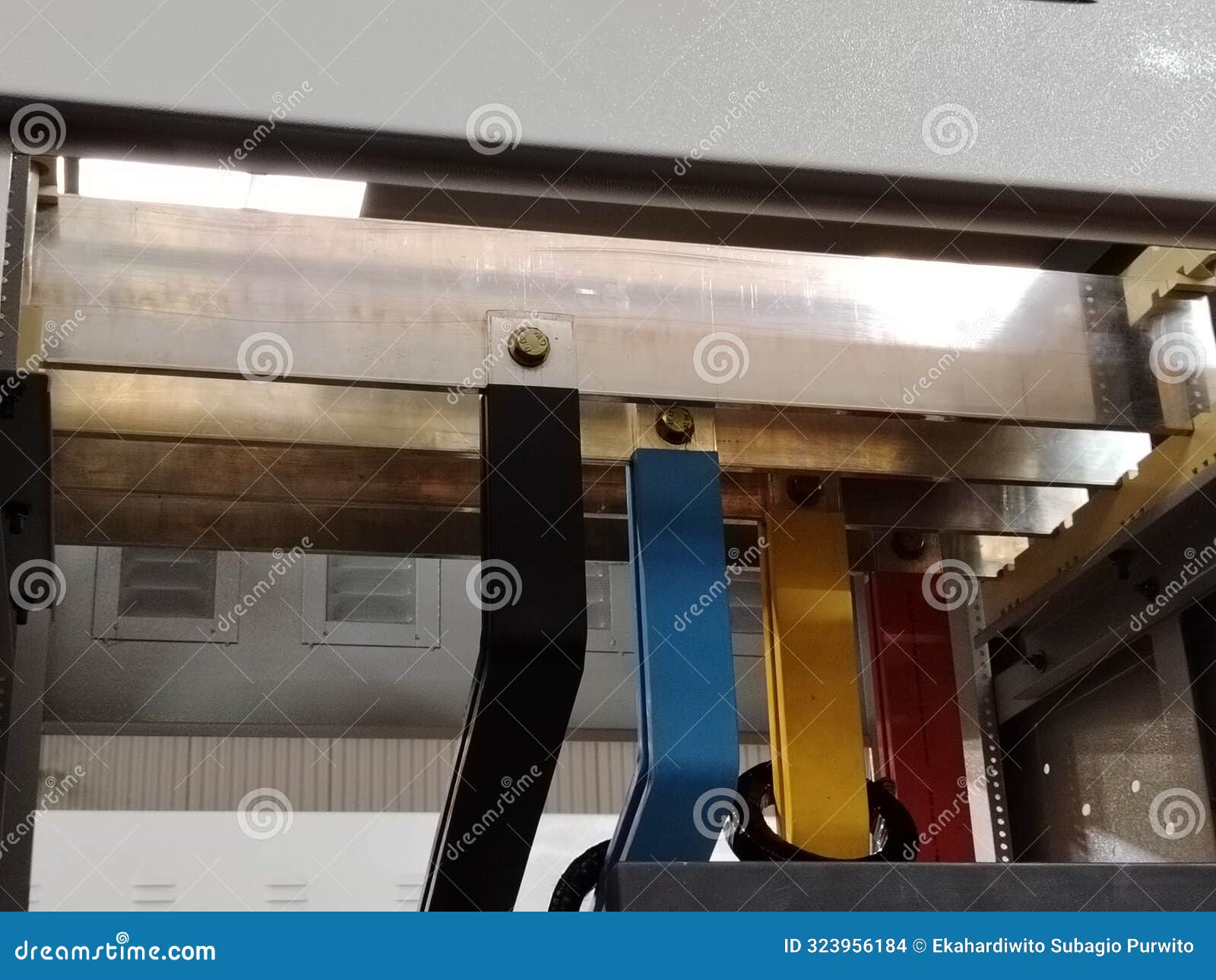 Image of Three Phase Copper Busbar Connection in Low Voltage ...