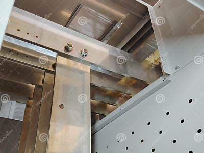 Image of Three Phase Copper Busbar Connection in Low Voltage ...