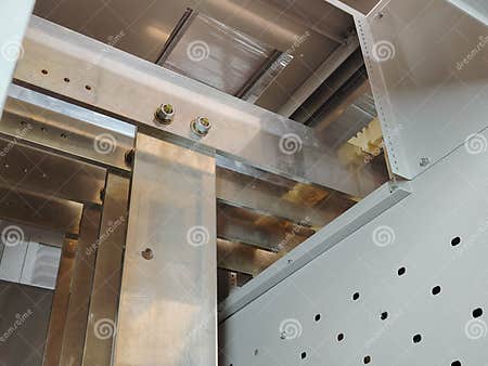 Image of Three Phase Copper Busbar Connection in Low Voltage ...