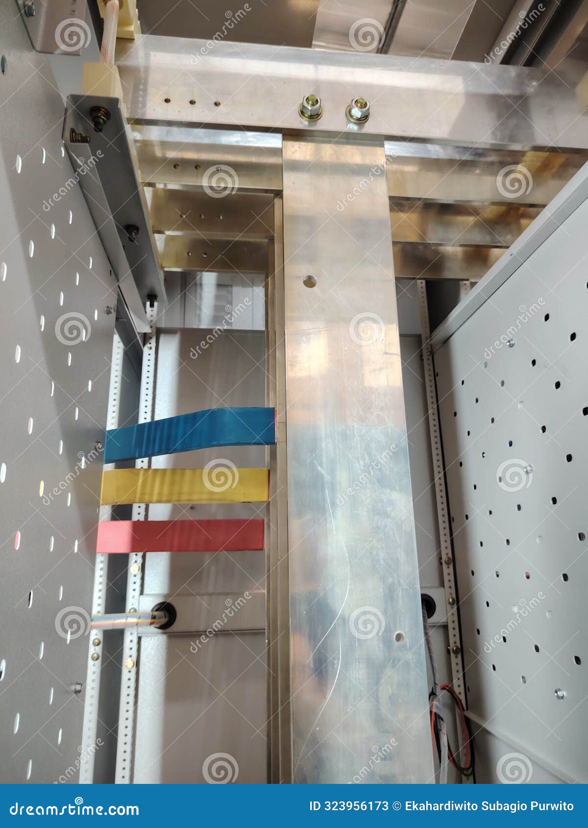 Image of Three Phase Copper Busbar Connection in Low Voltage ...