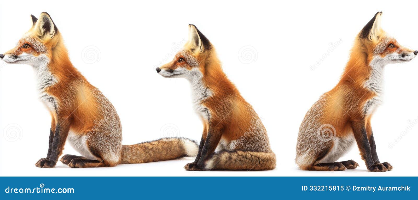 An Image of Three Red Foxes in Three Different Poses Illustrates ...
