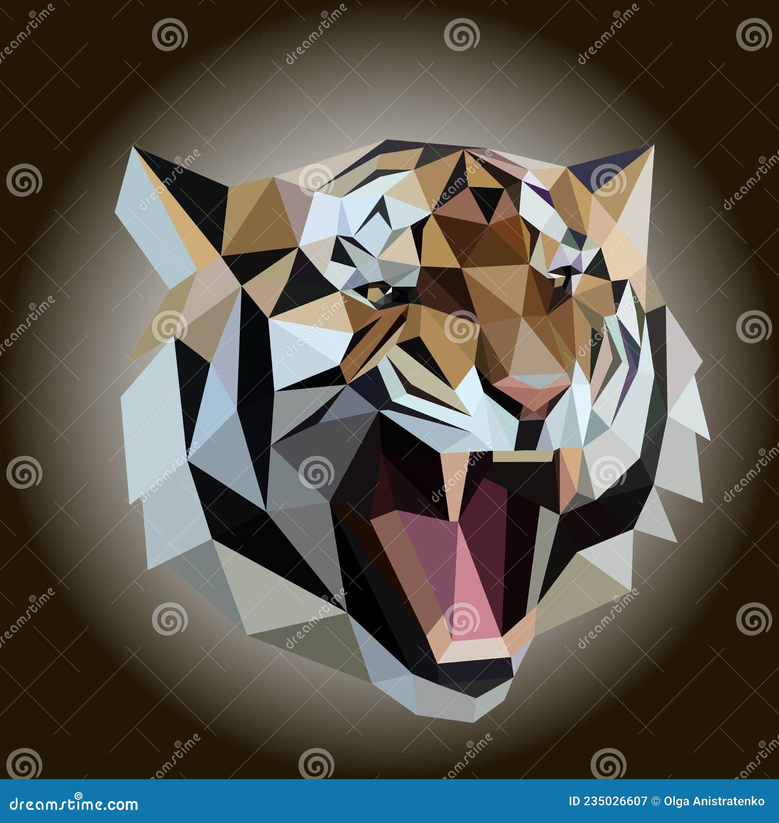 Image of Tiger Head. Vector Illustration Polygon Low Poly Symbol of the ...