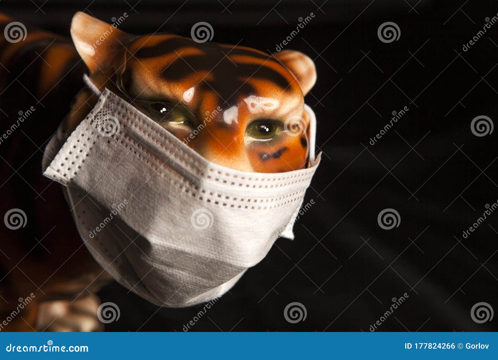 Image of Tiger Mask Dark Background Stock Photo - Image of corona, care ...
