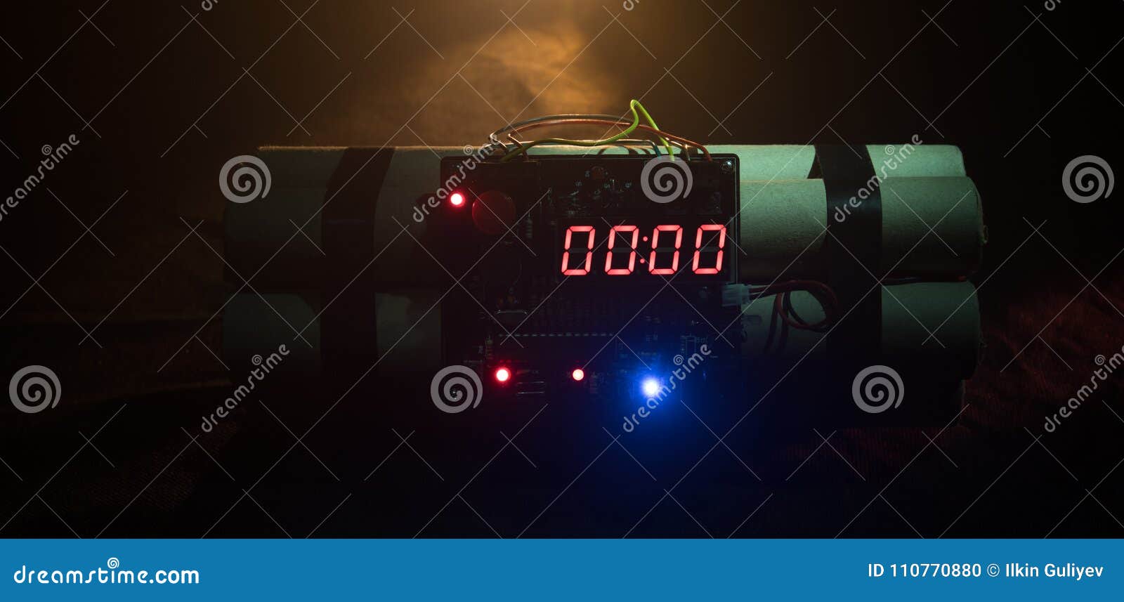 Image of a Time Bomb Against Dark Background. Timer Counting Down To ...