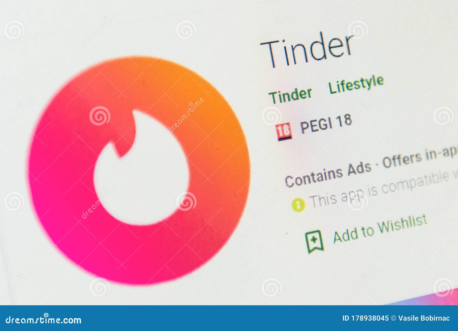 Tinder App Icon. Selective Focus. Editorial Image - Image of editorial ...