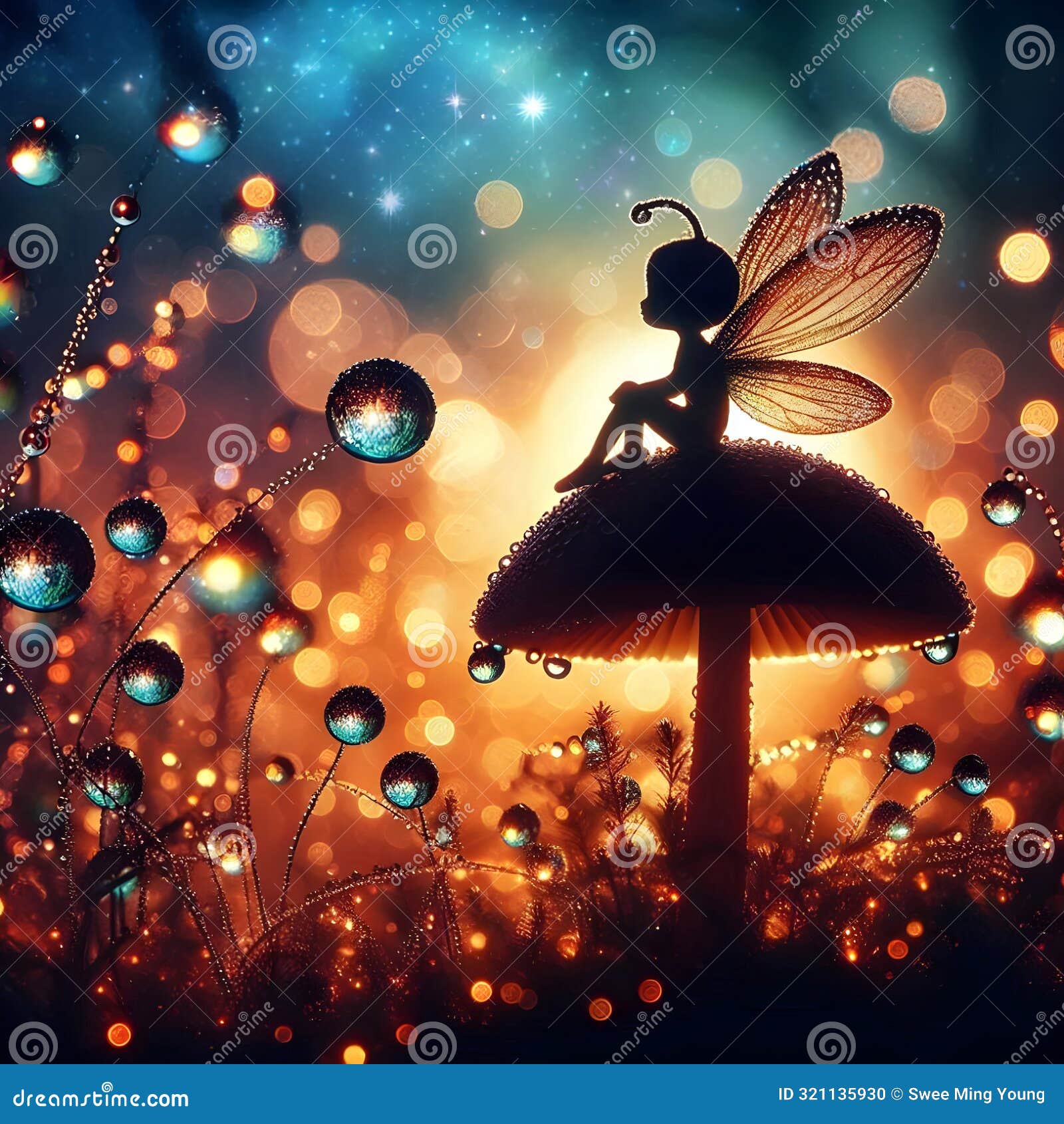 Tiny Fairy Creature In A Magical Fairy-tale Forest. Generative Ai. Cute ...