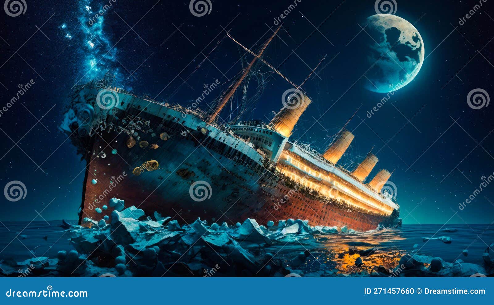 Titanic Sinking Stern Railing Notice Sign Royalty-Free Stock ...