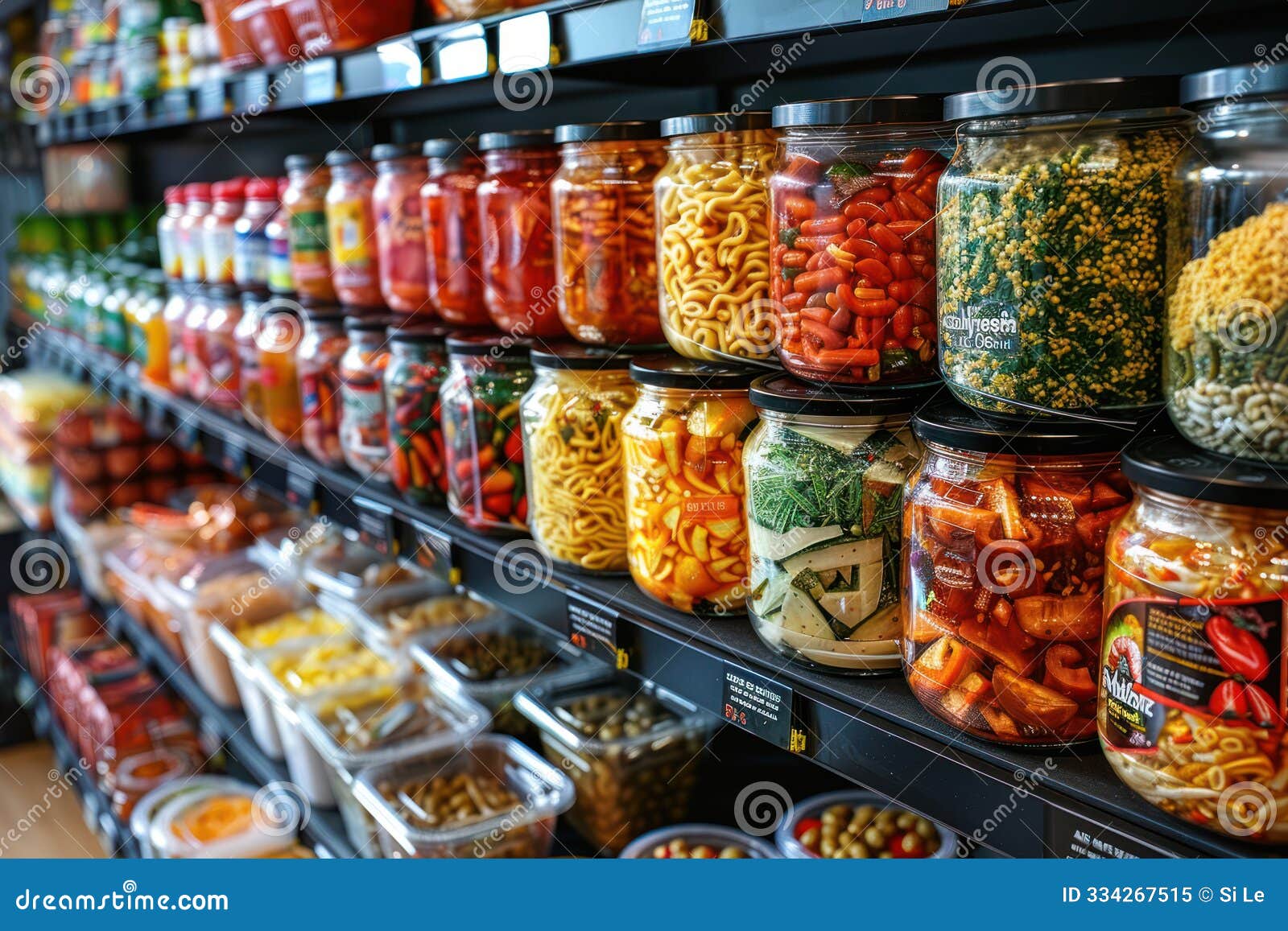 Supermarket Essentials: a Variety of Goods on Shelves Stock ...