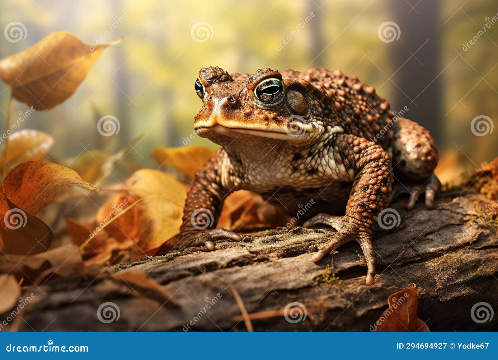 Image of Toad on the Ground in the Forest. Amphibian Stock Illustration ...