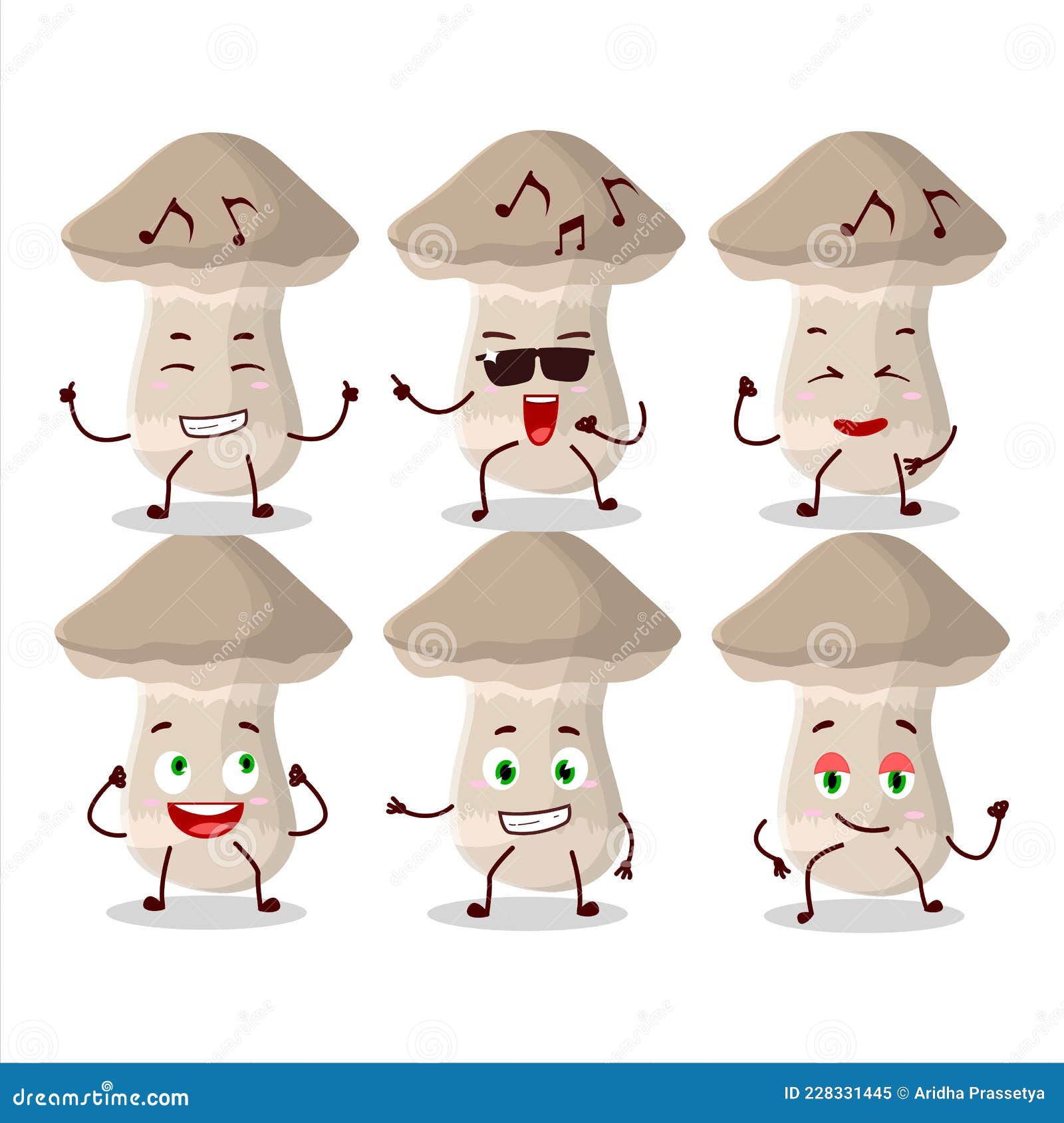 An Image of Toadstool Dancer Cartoon Character Enjoying the Music Stock ...