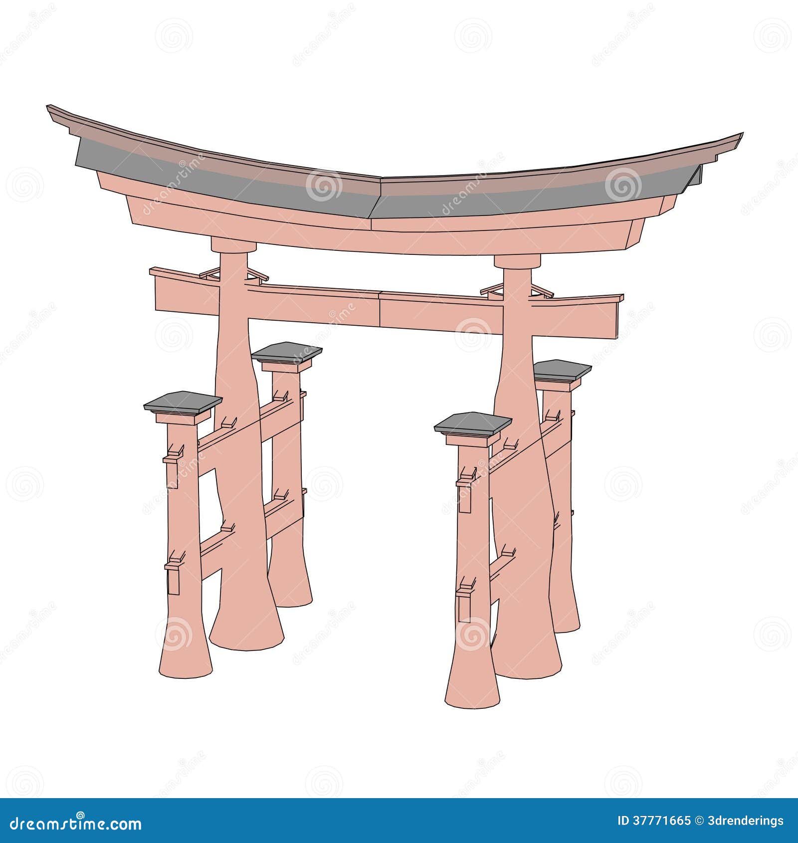 Image of torii gate stock illustration. Illustration of sketch - 37771665