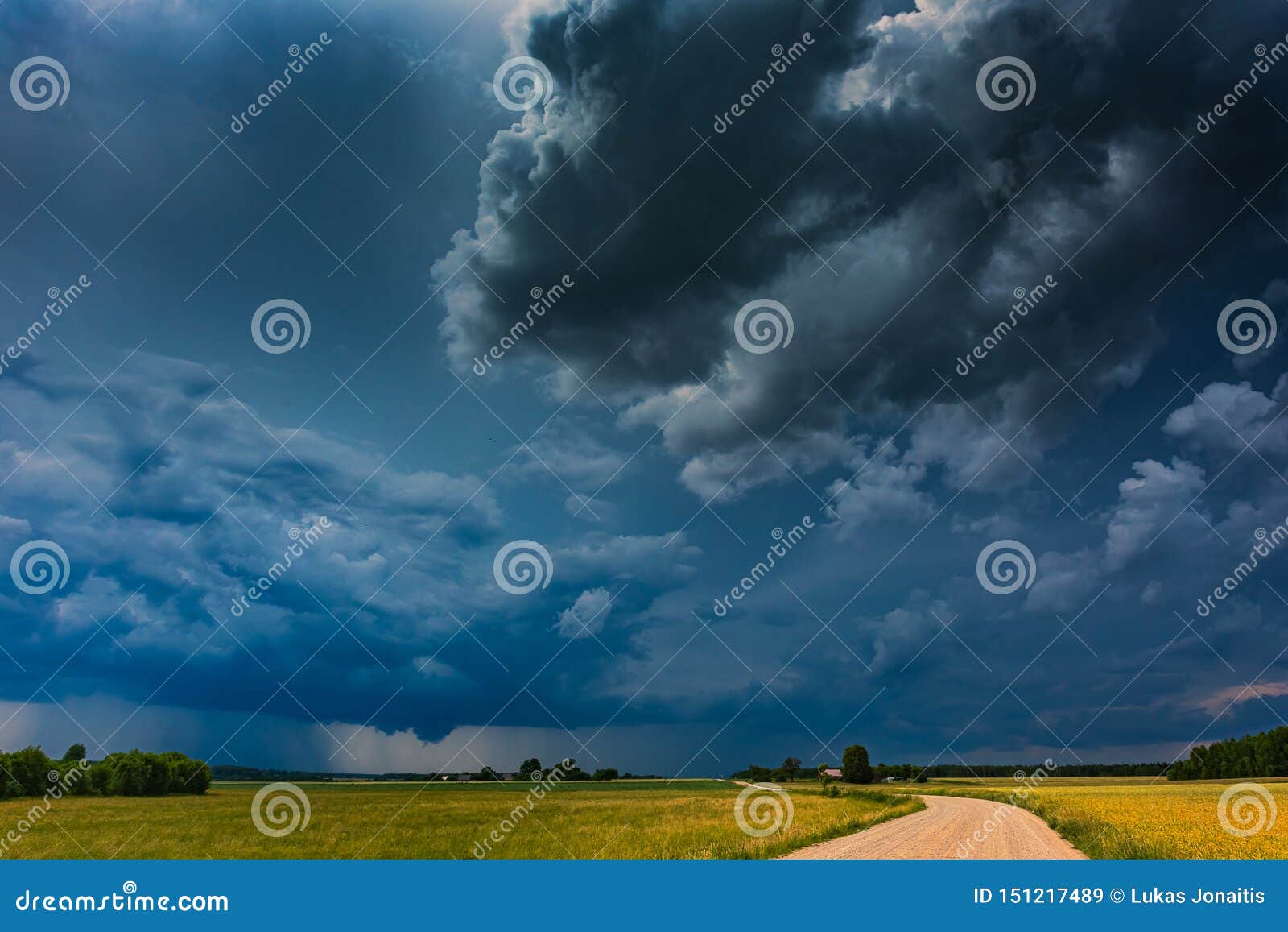 Tornadic Supercell Storm in the Fields, Lithuania, Europe Stock Image ...