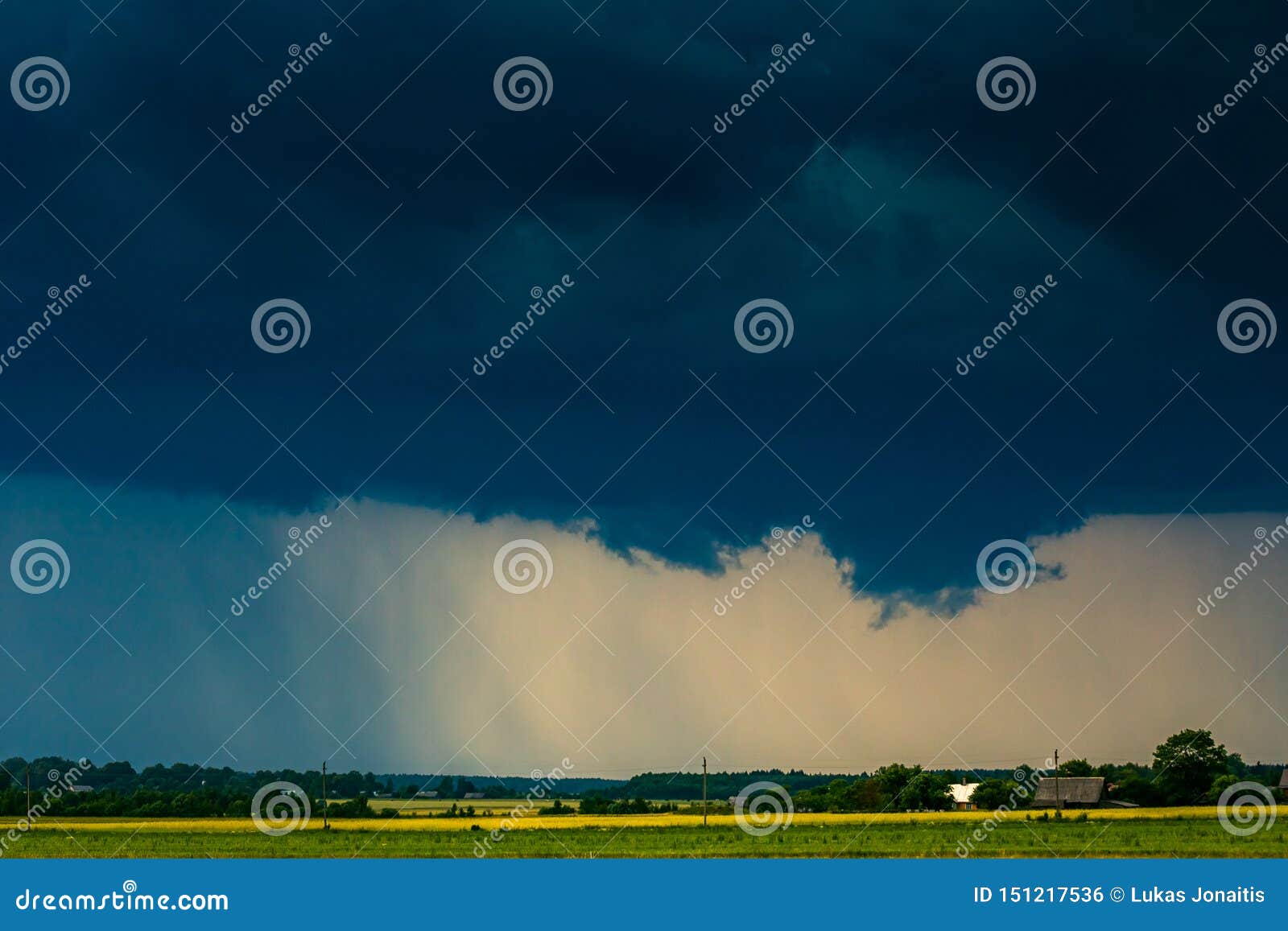 Tornadic Supercell Storm in the Fields, Lithuania, Europe Stock Photo ...