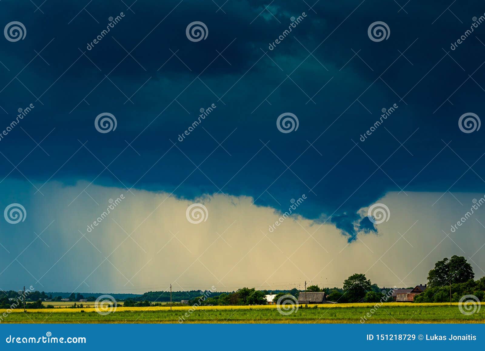 Tornadic Supercell Storm in the Fields, Lithuania, Europe Stock Image ...