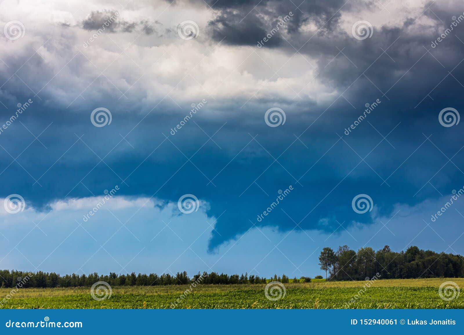 Tornadic Supercell Storm in the Fields, Lithuania, Europe Stock Image ...