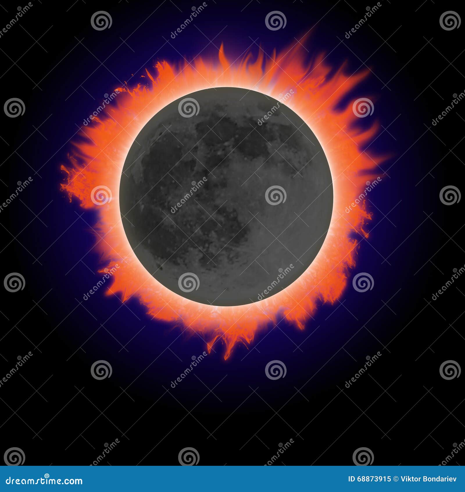 Image of Total Eclipse Closeup Stock Illustration - Illustration of ...