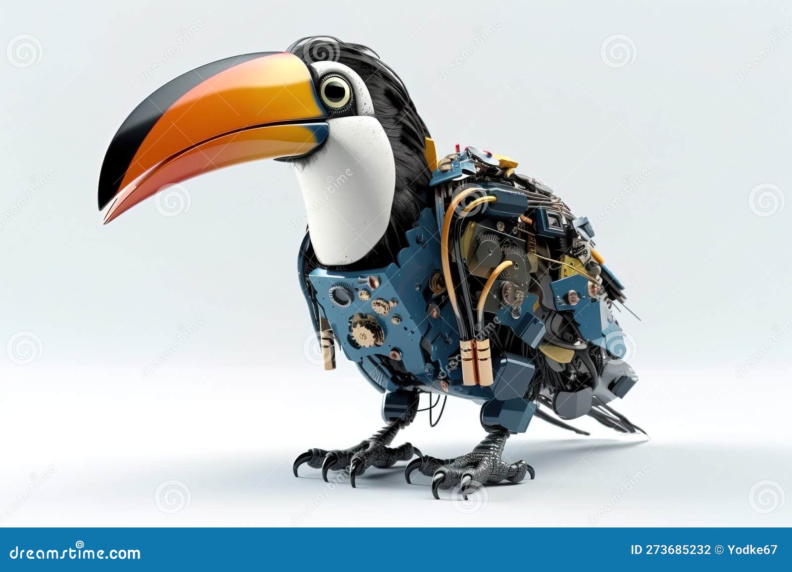Robotic Toco Toucan Bird Design By Ai Stock Photo | CartoonDealer.com ...