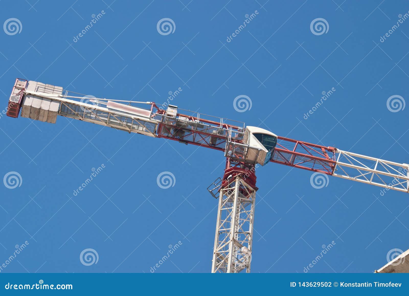 Image of Tower Crane on Blue Sky Background Stock Photo - Image of ...