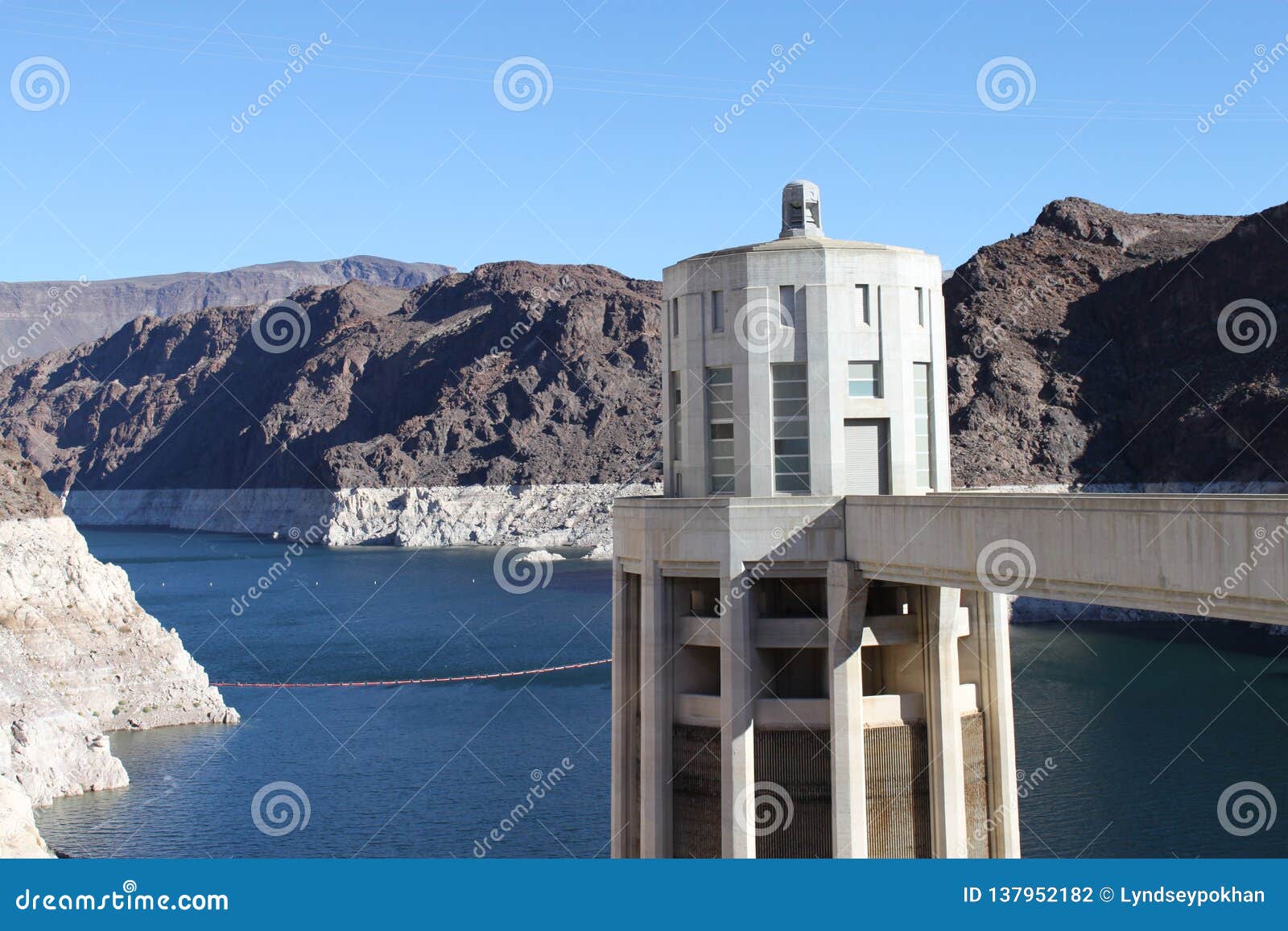 Tower at the Hoover Dam stock photo. Image of hydroelectric - 137952182