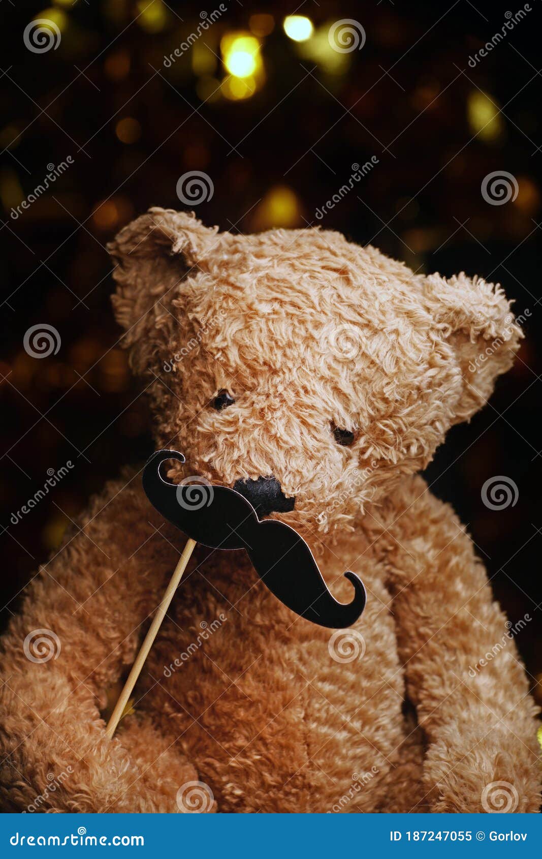 Image of Toy Bear Moustache Stock Image - Image of celebration, carnival: 187247055