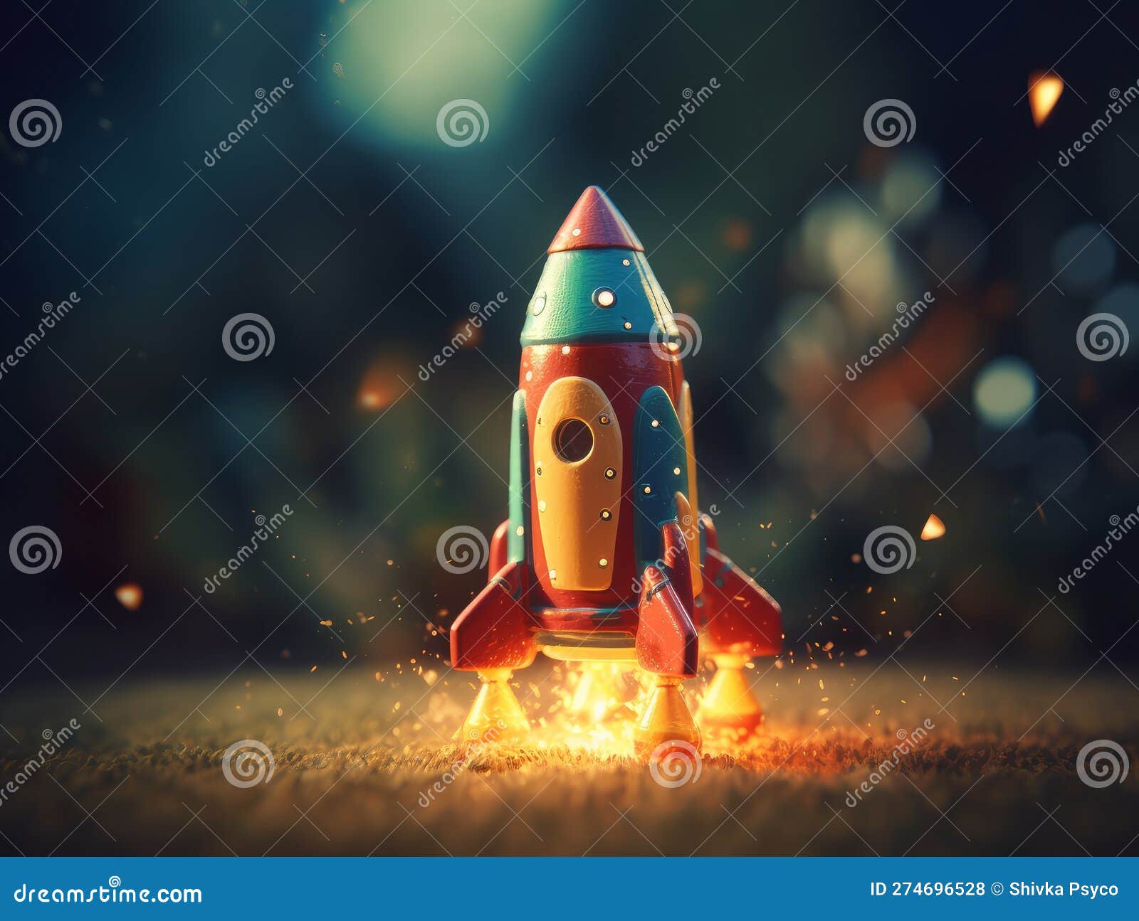 Image of Toy Rocket Launch Cute Product Image Generative AI Stock ...