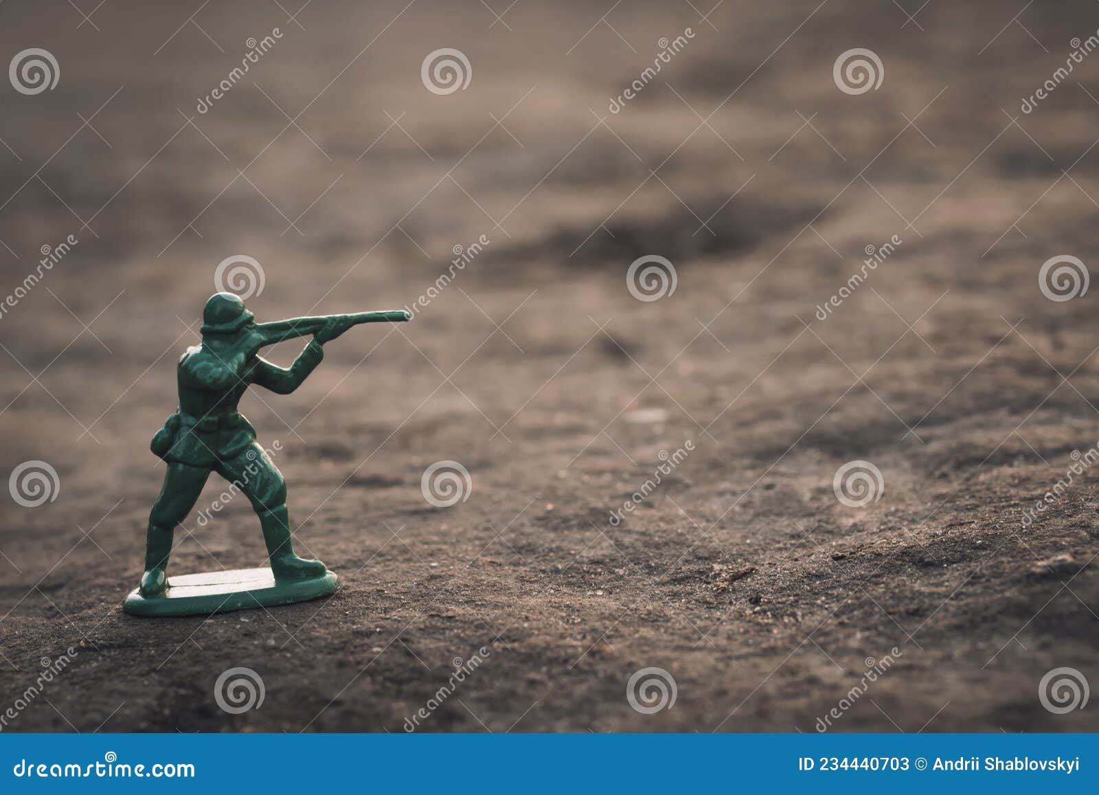 Image of a Toy Soldier Outdoors. War Concept, Side View Stock Image ...