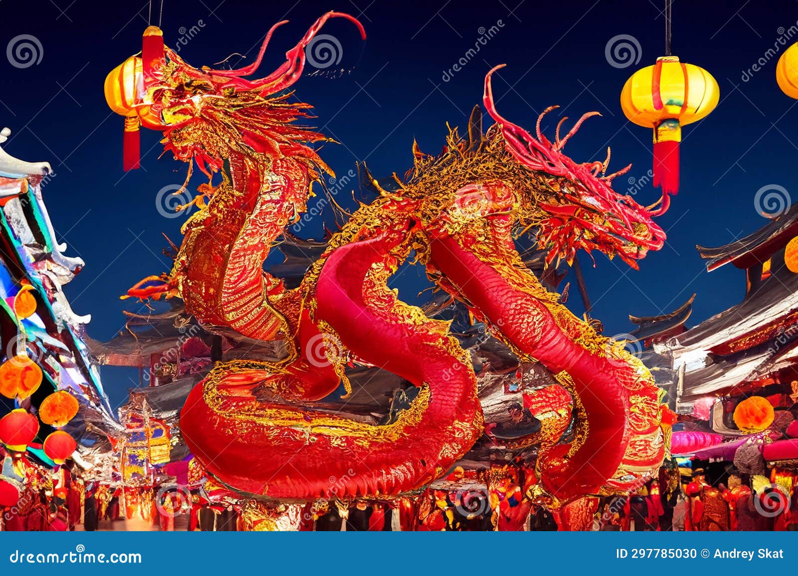 Traditional Eastern Dragon AI Generated Stock Illustration ...