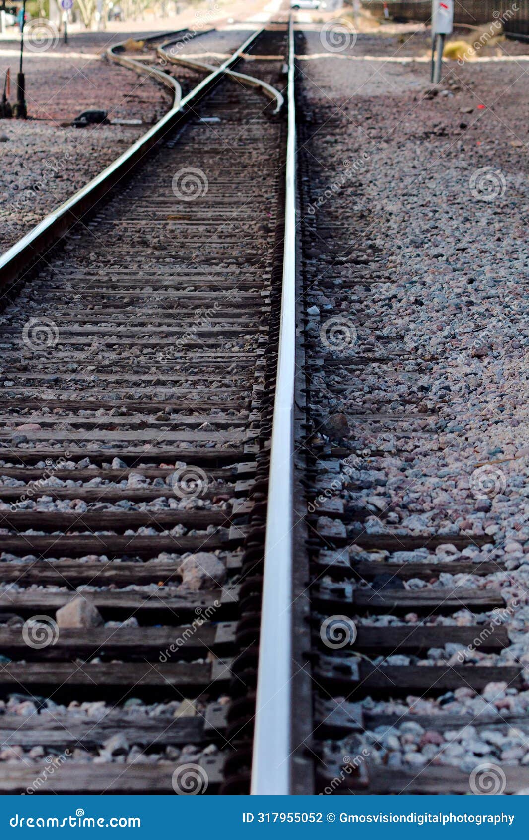 Train Tracks, Under the Rubble, the Rail Lies Back. Stock Photo - Image ...