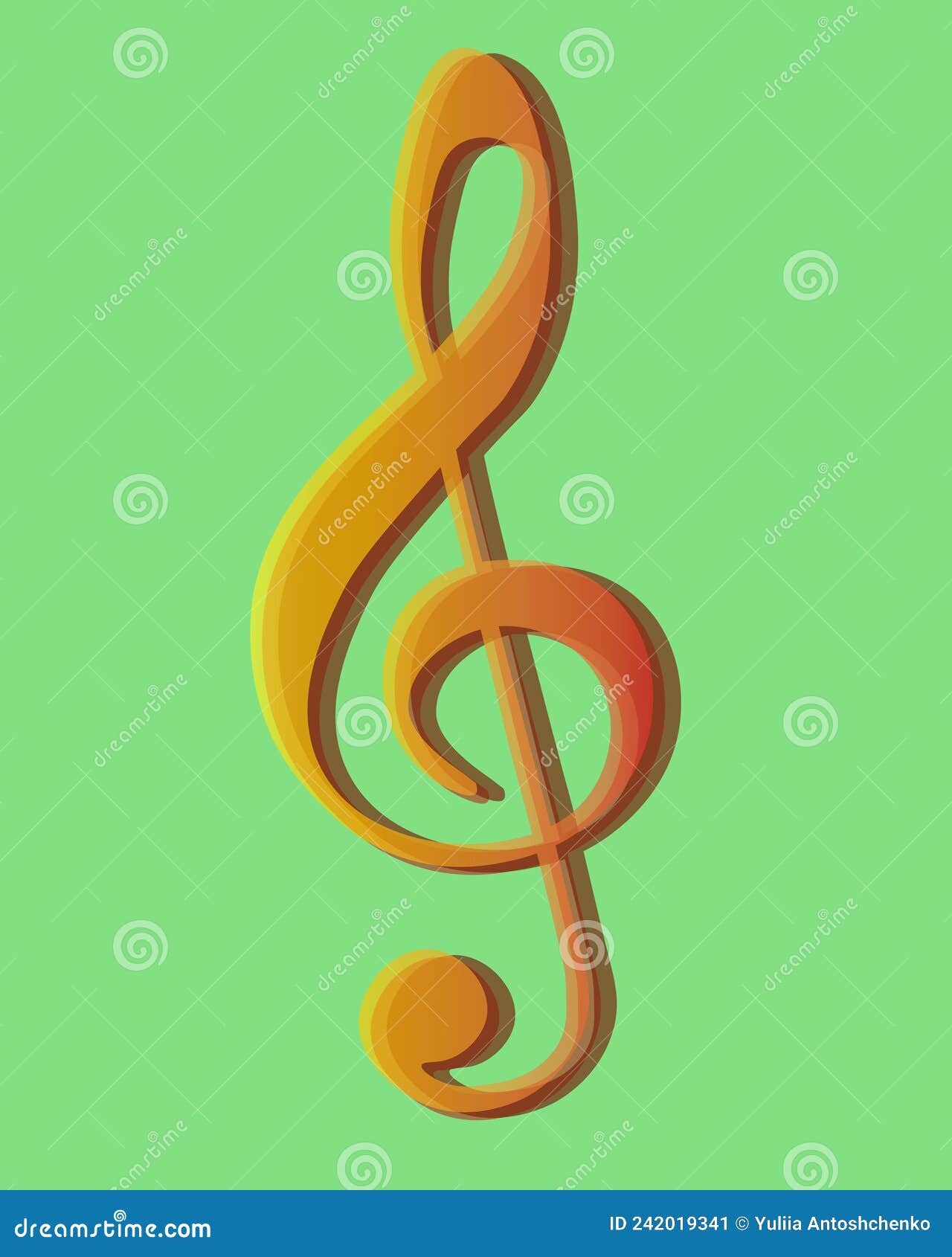 Image of a treble clef. stock vector. Illustration of musical - 242019341