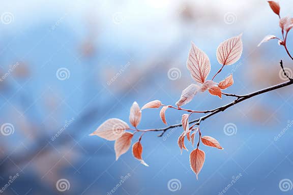 An Image of a Tree Branch with Pink Leaves Stock Illustration ...