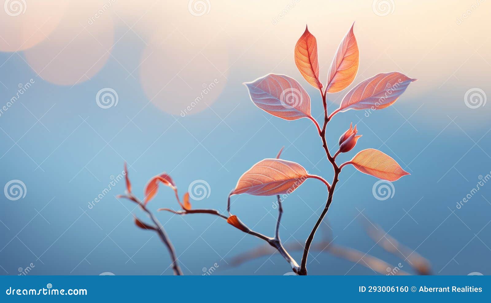 An Image of a Tree Branch with Pink Leaves Stock Illustration ...