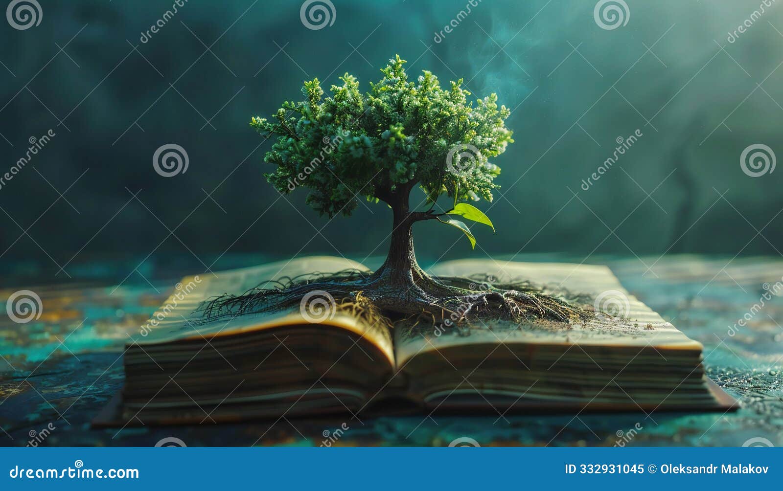 The Image of a Tree Growing Out of a Book Symbolizes the Growth of ...